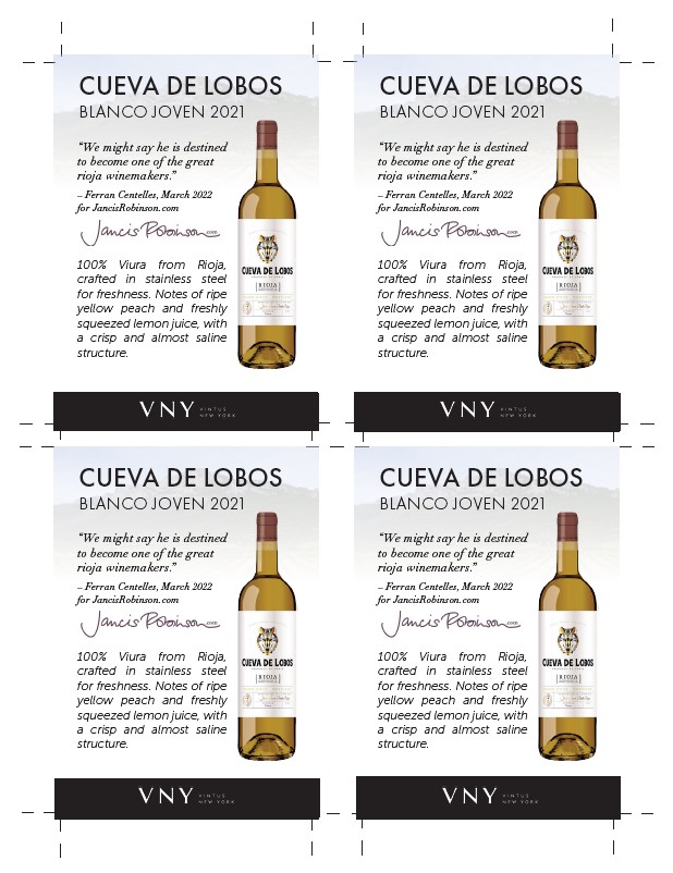 Javier San Pedro Ortega Cueva de Lobos Blanco Joven 2021 - Vintus